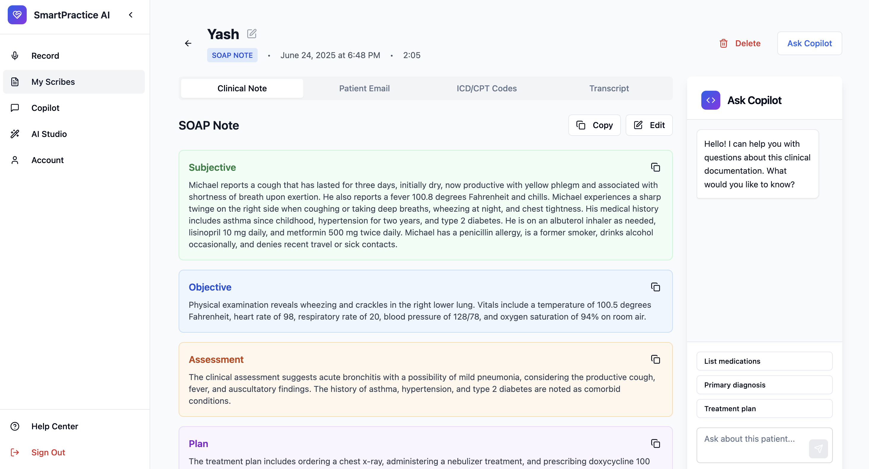 SmartPractice AI - AI Medical Note Taking & Clinical Documentation Software